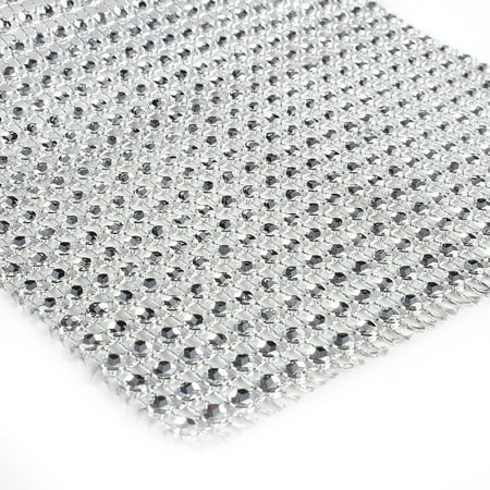 Diamond Mesh Ribbon,10 Yards Silvery Plastic Rhinestone Ribbon Diamond ...