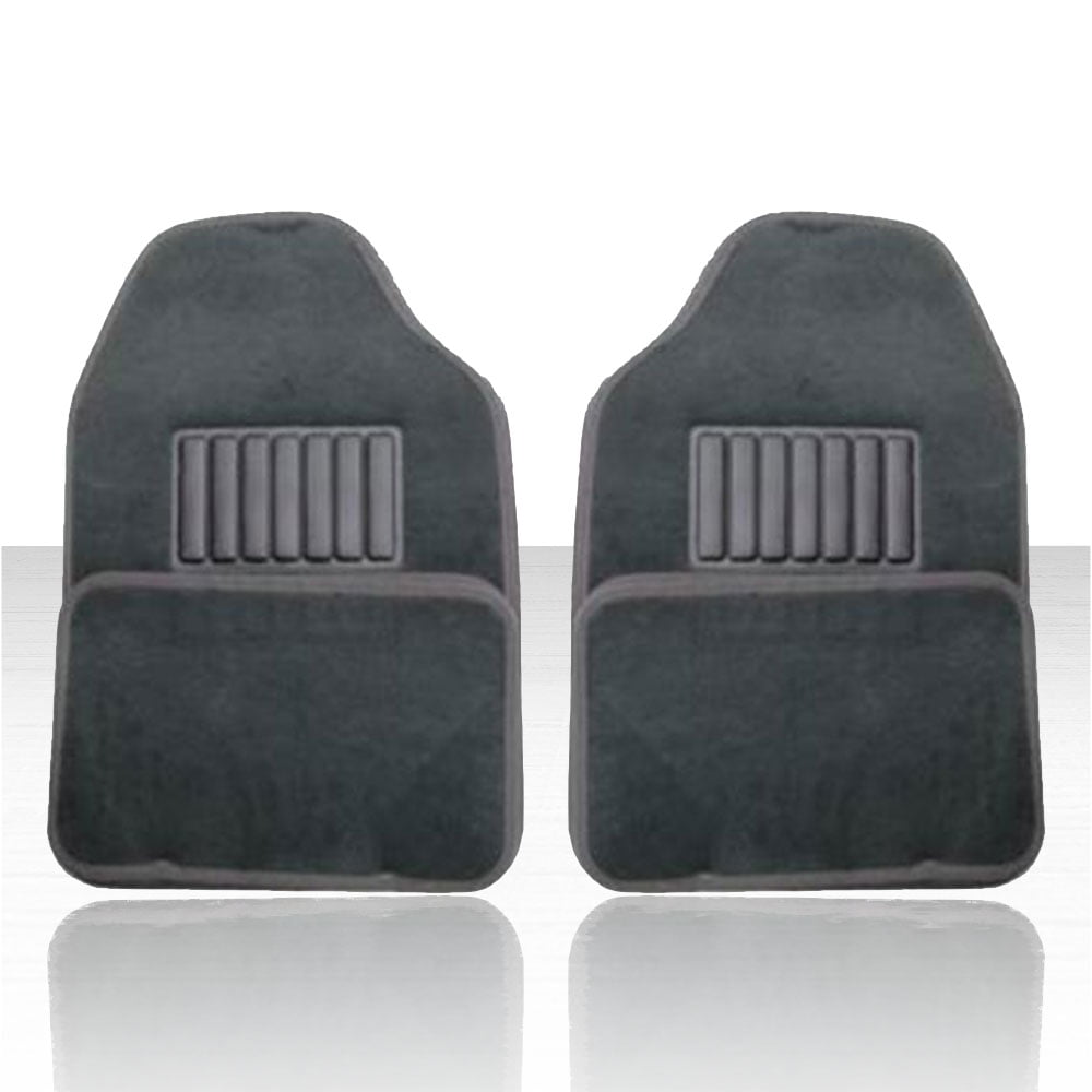 Set of 4 Universal Front and Rear Floor Mats - Dark Charcoal Carpet w ...