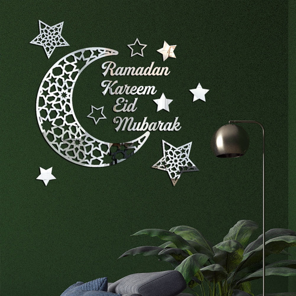 Ramadan Stickers Decorations Wall Eid Mubarak For Home Eid Al Adha Moon ...