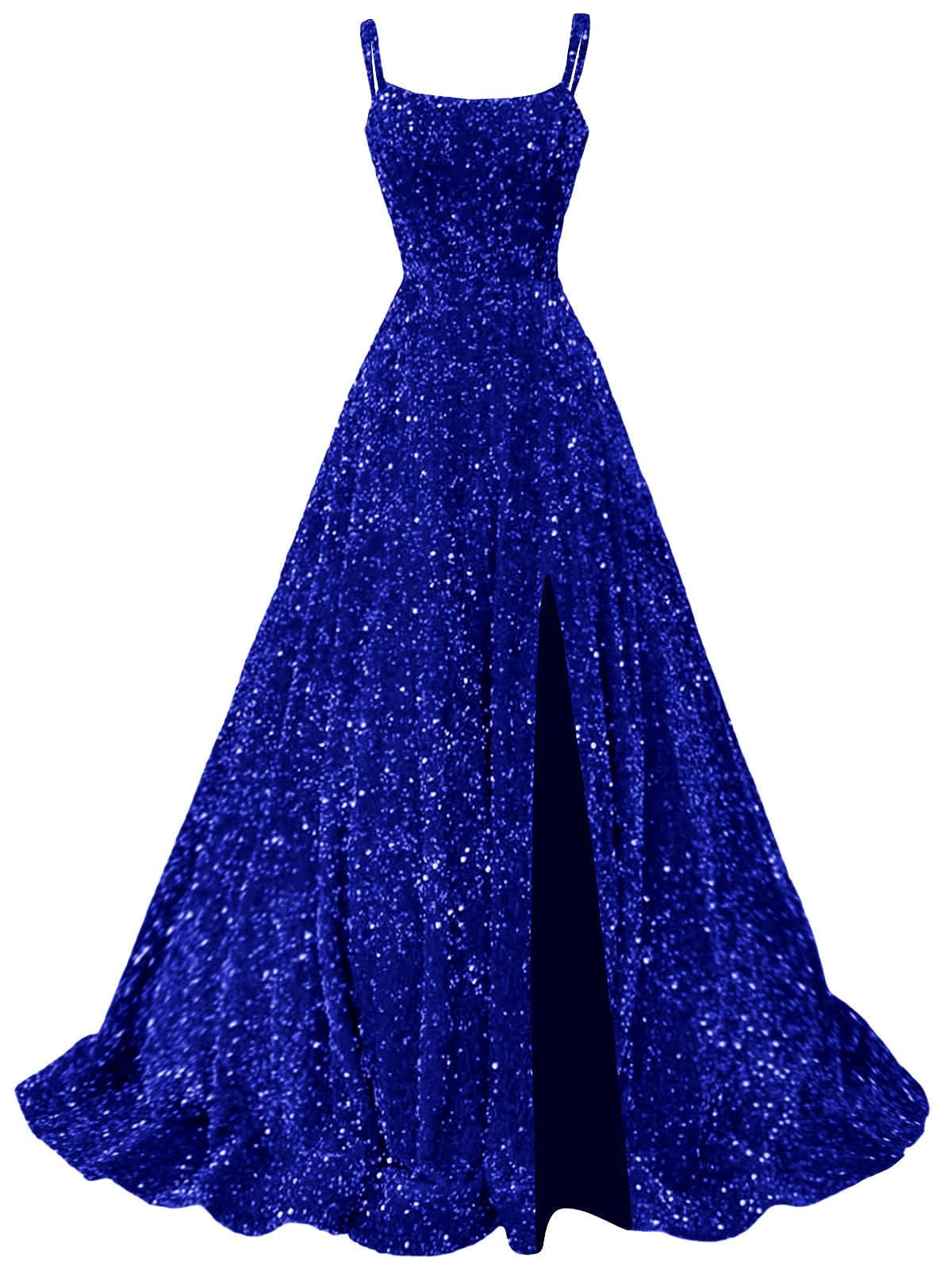 Vestido de fiesta Fu Jiang con lentejuelas brillantes en forma de A y ...