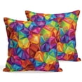 Abstract Geometric Pillow Covers Set of 2, Vintage Color Modern ...