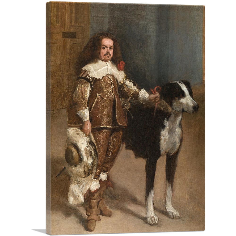 ARTCANVAS Dwarf With a Dog 1645 Canvas Art Print by Diego Velazquez ...