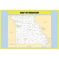 Map of Missouri - Glossy Heavy Paper Wall Map Poster Print Perfect for Classrooms and Homes ...