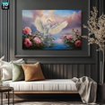 1pc a 2D Flat Egret Design Featuring Peonies, Presented in a Framed ...