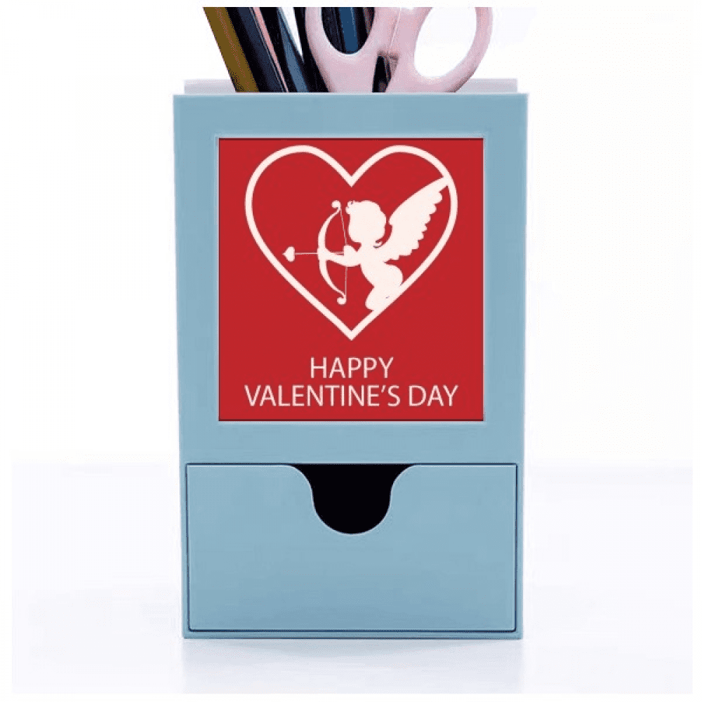 White Angel Arrow Valentine's Day Desk Supplies Organizer Pen Holder ...
