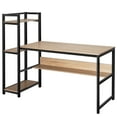Topbuy Multifunctional Computer Desk with Storage Shelves Stable ...