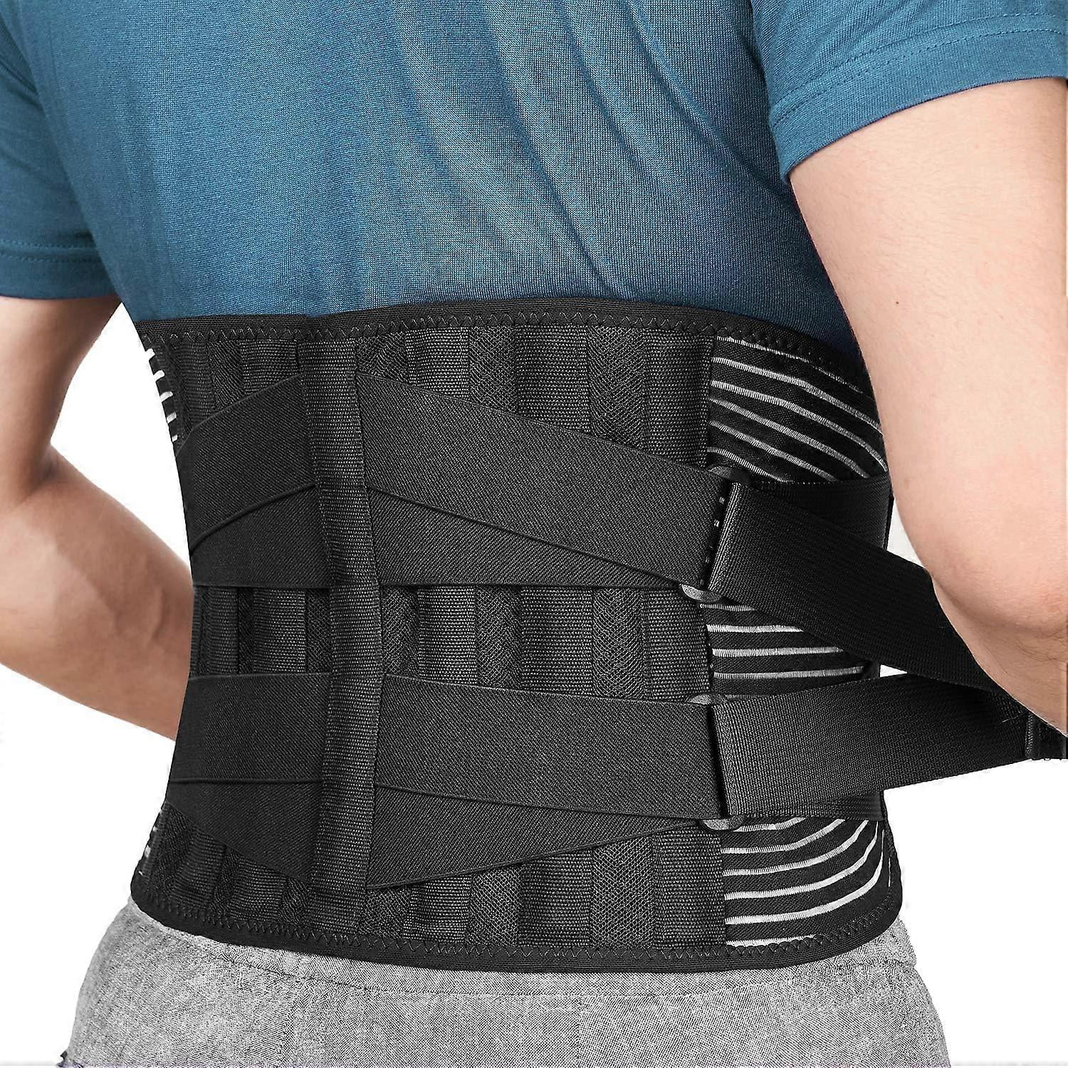 Fajas lumbares para aliviar el dolor lumbar con 6 soportes, cinturón de soporte lumbar ...