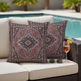 Boho Flower Outdoor Pillow Covers Set of 2 Red Bohemia Geometric Tribal ...