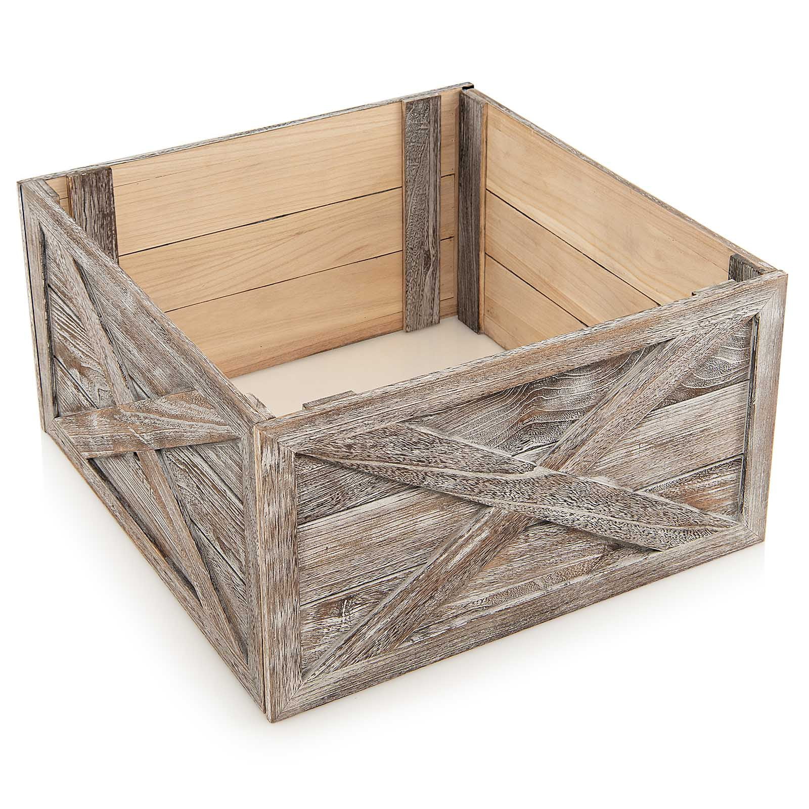 Topbuy 28.5"L Wooden Tree Collar Box 100% Solid Wood Christmas ...