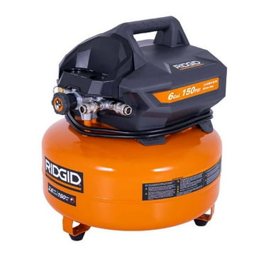 RIDGID 6 Gal. Electric Pancake Air Compressor, Portable, 150 PSI, Dual ...