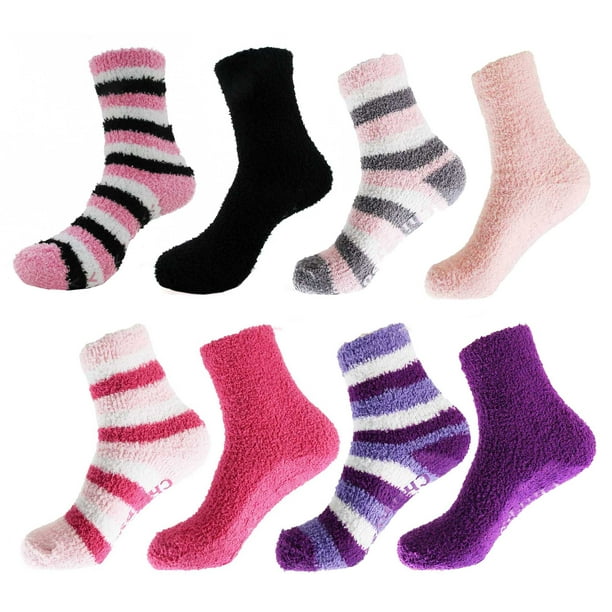 BambooMN - Super Soft Warm Microfiber Fun Fuzzy Comfy Home Socks ...