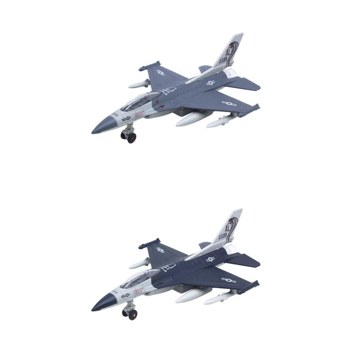 2pcs Creativity Diecast Fighter Jets Pullback Metal Jet Plane Fighter ...