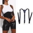 Adjustable PU Leather Suspenders Straps, Heavy-Duty Hook Fastening for ...