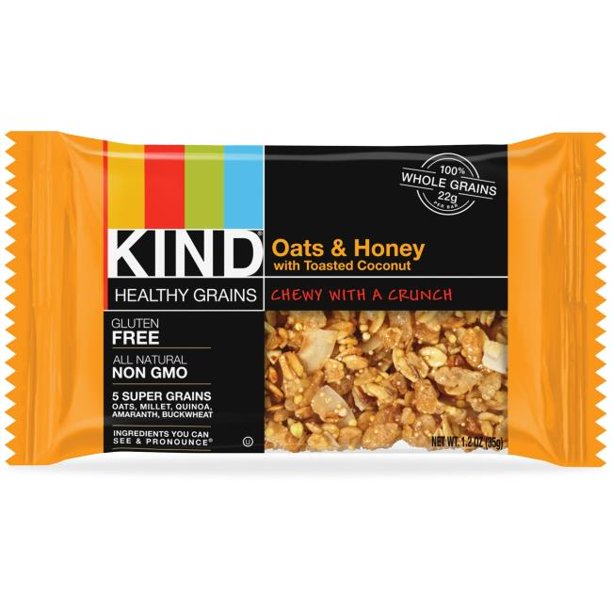KIND Healthy Grains Bar Oats and Honey with Toasted Coconut 1.2 oz 12 ...
