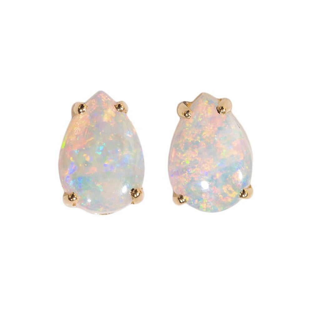 Opal Stud Earrings In 14k Gold Ruby Oscar