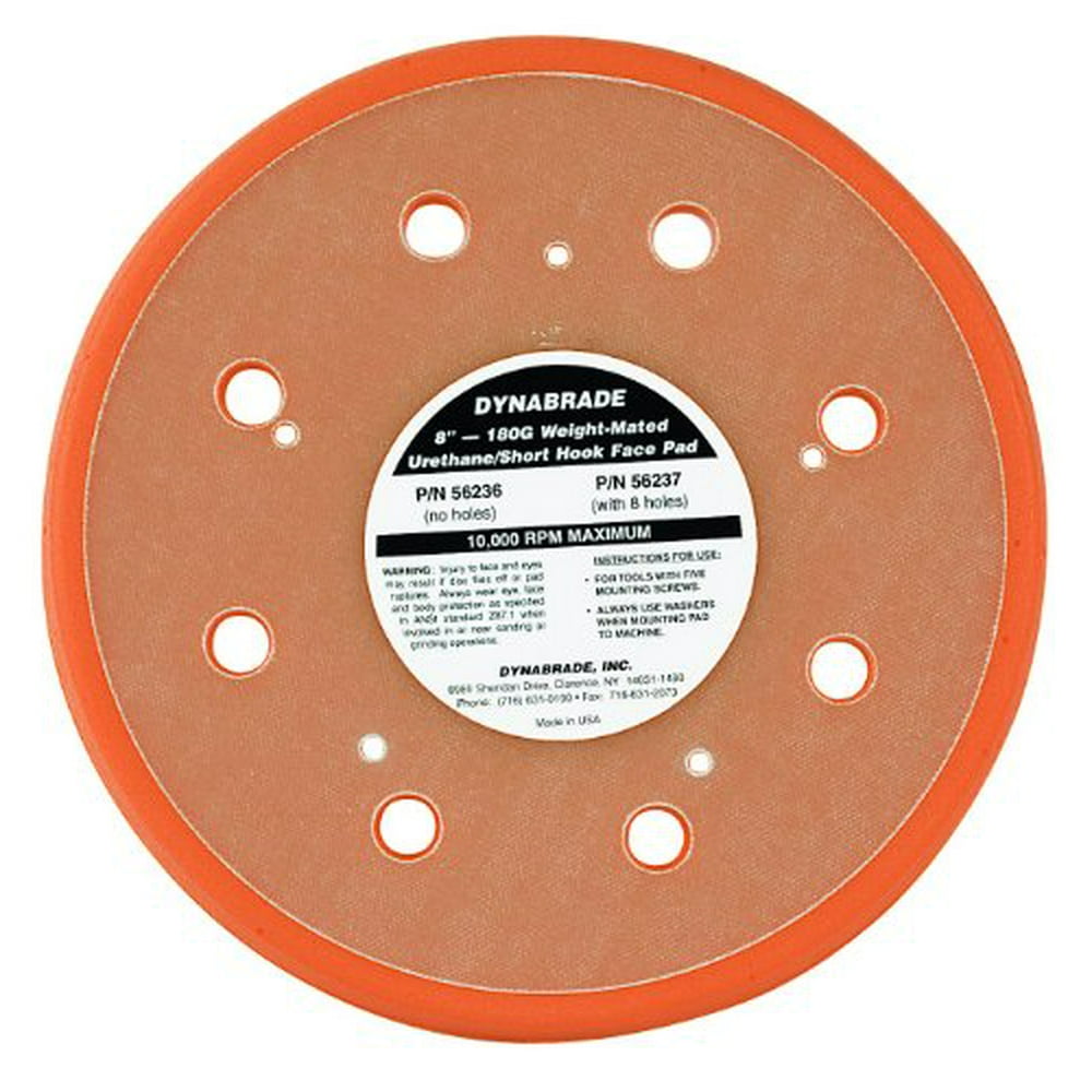 Dynabrade Products DYN-56237 8" Dia. Vacuum Disc Pad, Hook-face, Short ...