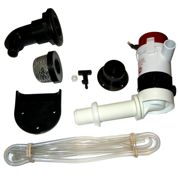 Rule 12V Gentle Flow Oxygenator Livewell Bait Pump Kit, 700 GPH ...