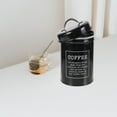 Qumonin Black Metal Coffee Canister, Airtight Storage Jar for Tea ...