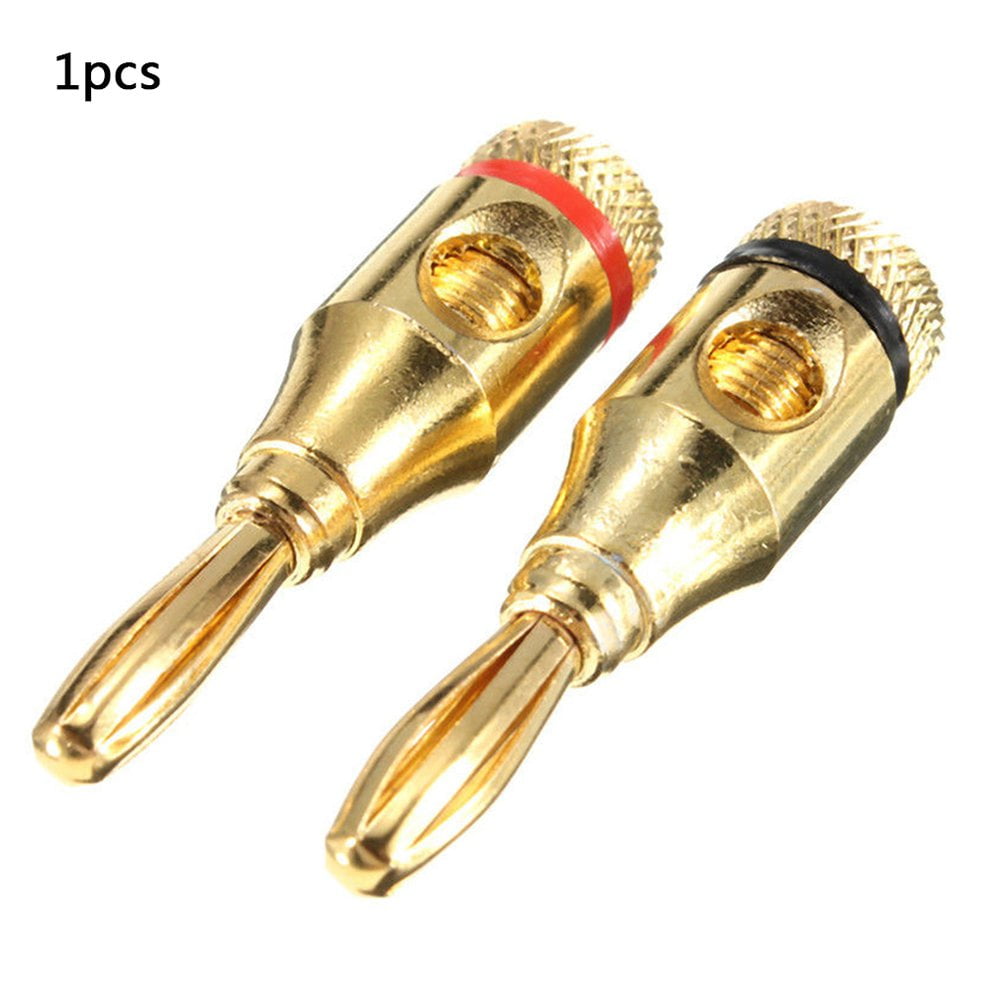Bean_1PCS Durable Use 24K Gold Metal Banana Plug Plugs Audio Speaker ...