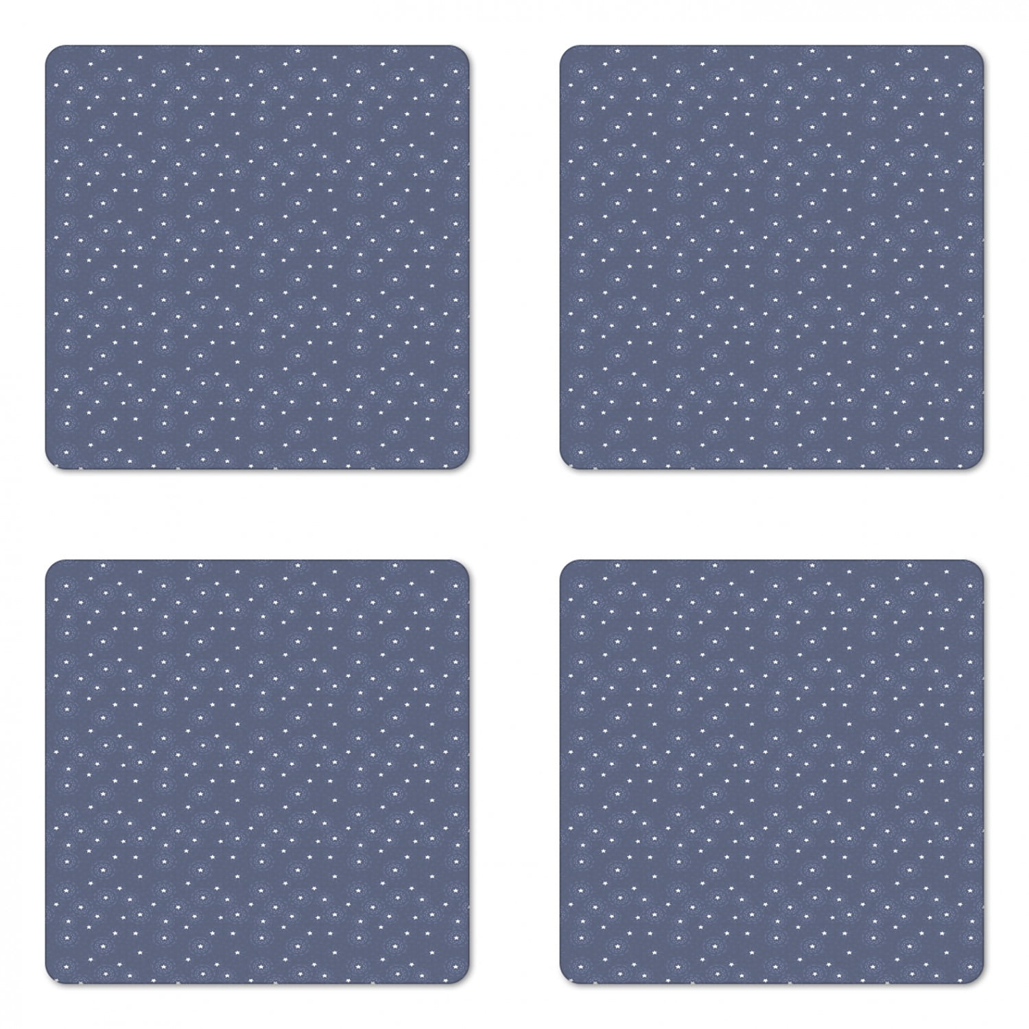 Navy Blue Coaster Set of 4, Summer Night Sky with Messy Little White ...
