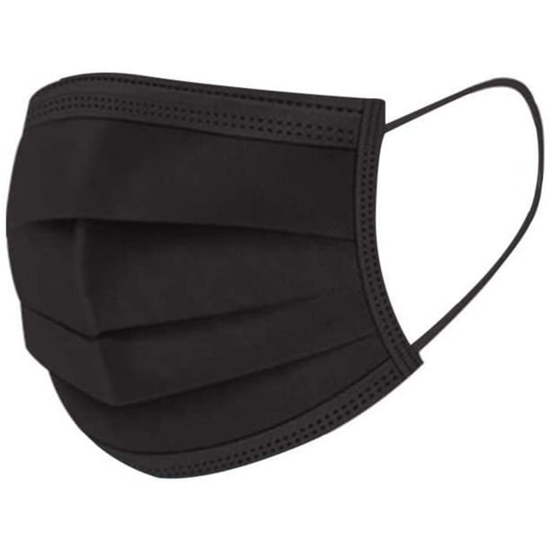 10-100PC Adult Black Disposable Mask (3 Layers), Anti-Dust Breathable ...