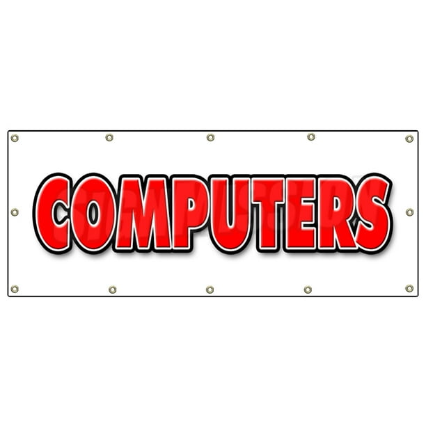 48"x120" COMPUTERS BANNER SIGN computer repair signs tech virus fix ...