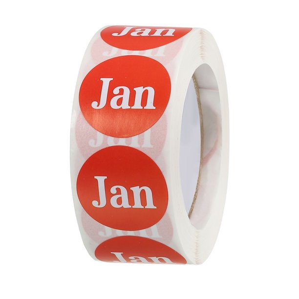 Uxcell Round Month Labels 1 Inch 1 Roll 500 Count/Roll DIY Color Coding ...