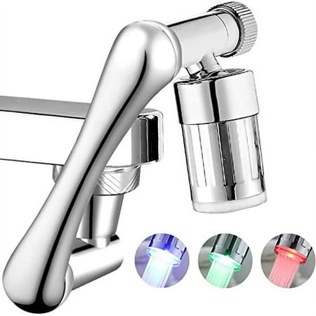 SHAR 1440° Rotating Faucet Nozzle, Faucet Aerator with LED Lights ...