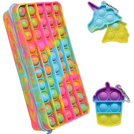 Silicon Pop Bubble Simple Fidget Bag Pencil Pen Case Popper Sensory ...