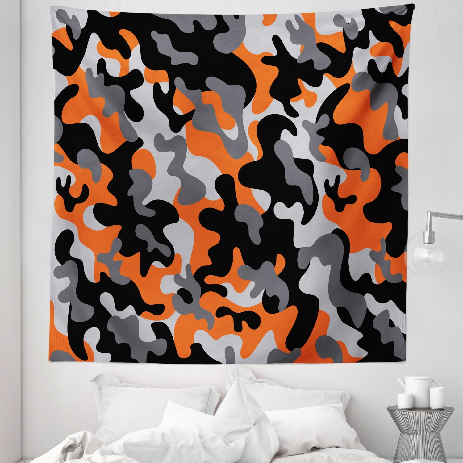 Camo Tapestry, Vibrant Camouflage Lattice Like Service Theme Modern ...