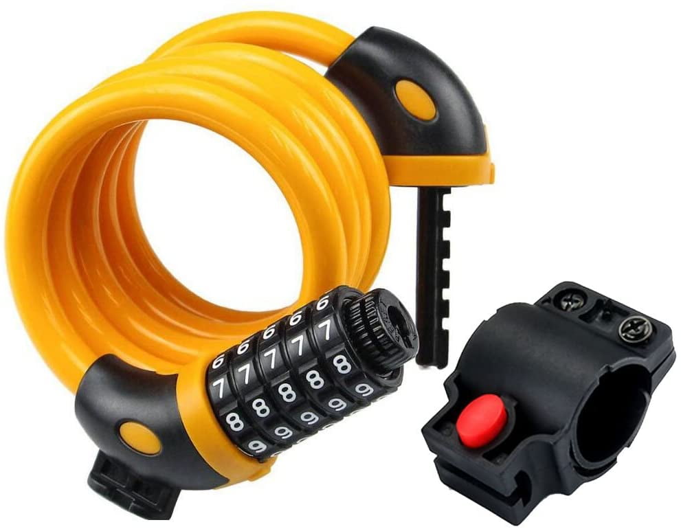 Candado para bicicleta de alta seguridad Candado de cable en espiral con combinación reiniciable ...