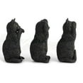 3 Wise Black Kittens Cat - Hear, Speak, See No Evil - Figurine ...