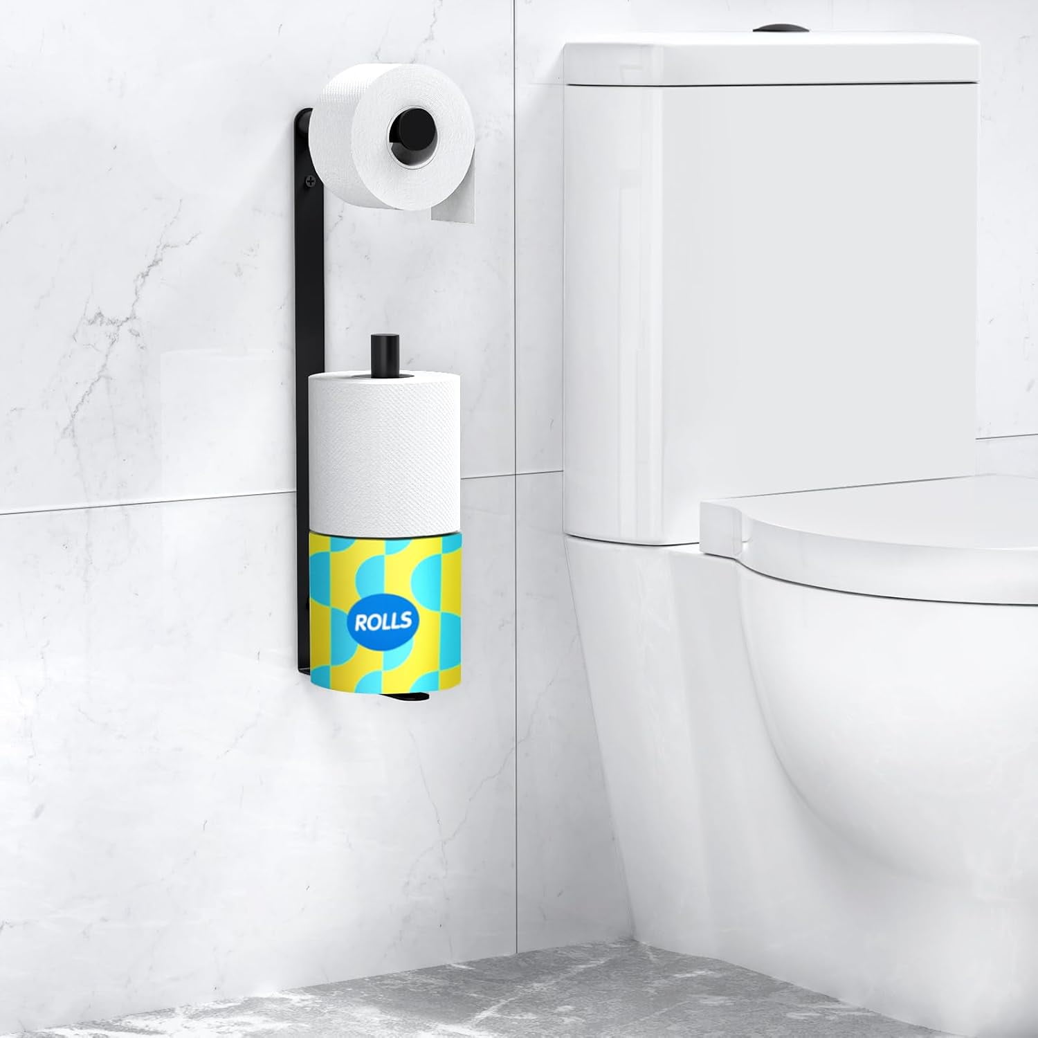 Biwat Longzon Matte Black Toilet Paper Holder Wall Mount -Modern Toilet ...