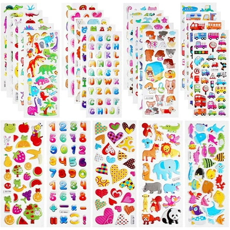 3D Puffy Stickers Self Adhesive 3D Stickers for Toddlers Kids and ...