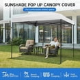 10×10FT Canopy Tent Replacement Top, Instant Pop Up Canopy Straight Leg ...