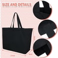 6 Extra Large Canvas Tote Bags Black XL Heavy Duty Grocery Beach Totes ...