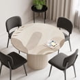 Abstract Brown Round Fitted Table Cover Boho Botanical Rustic Branch ...