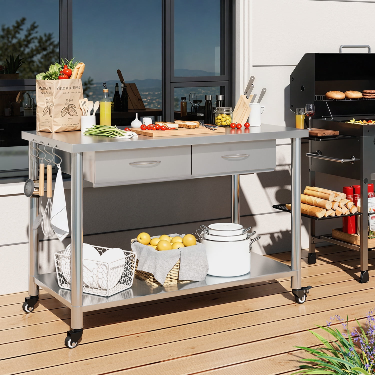 Click here for Aecojoy Stainless Steel Work Table With 2 Drawers... prices