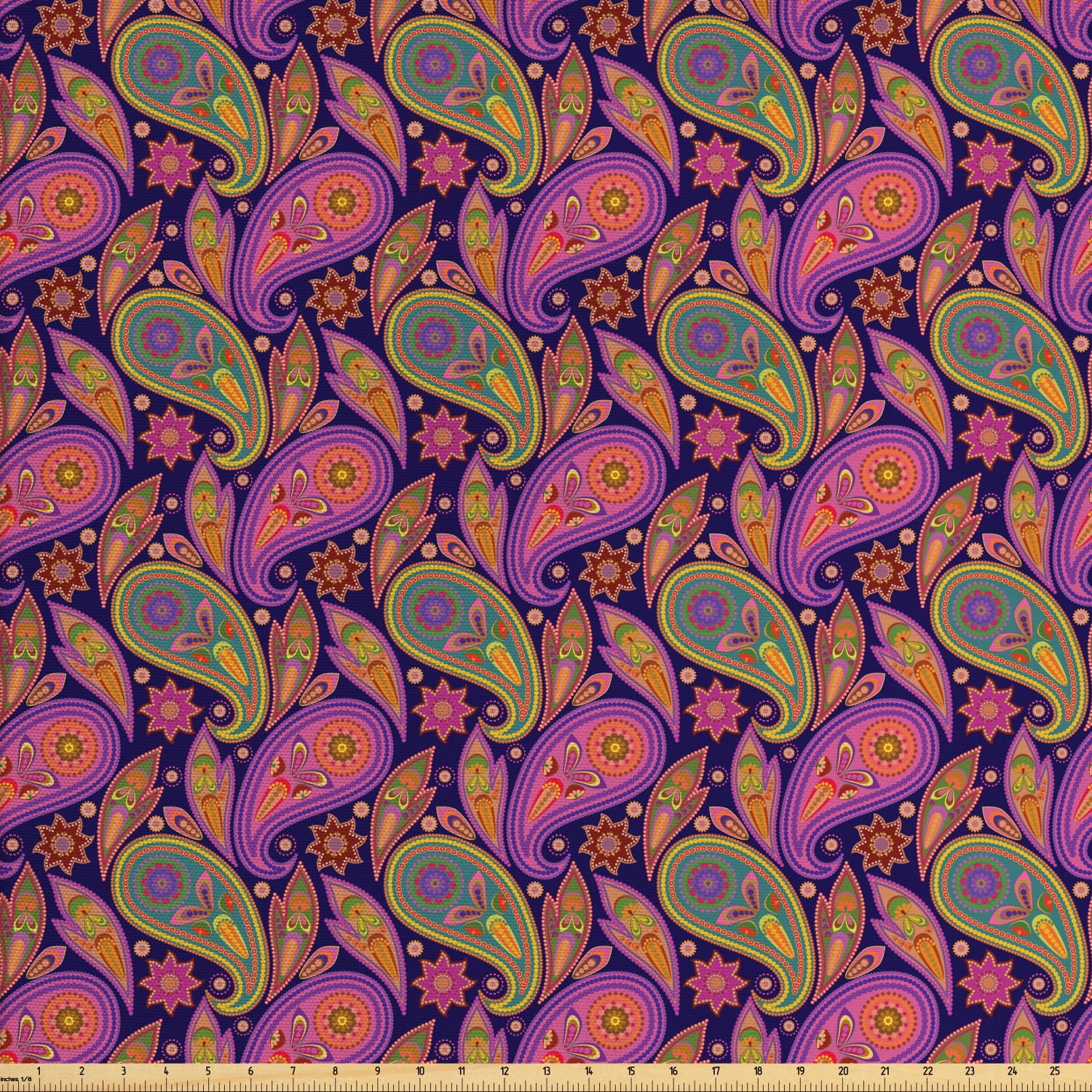Traditional Fabric By The Yard Paisley Pattern With Flowers And Leaves traditional-fabric-by-the-yard-paisley-pattern-with-flowers-and-leaves