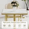 31.5'' Square Modern Dinning Table with Sintered Stone Tabletop, Golden ...