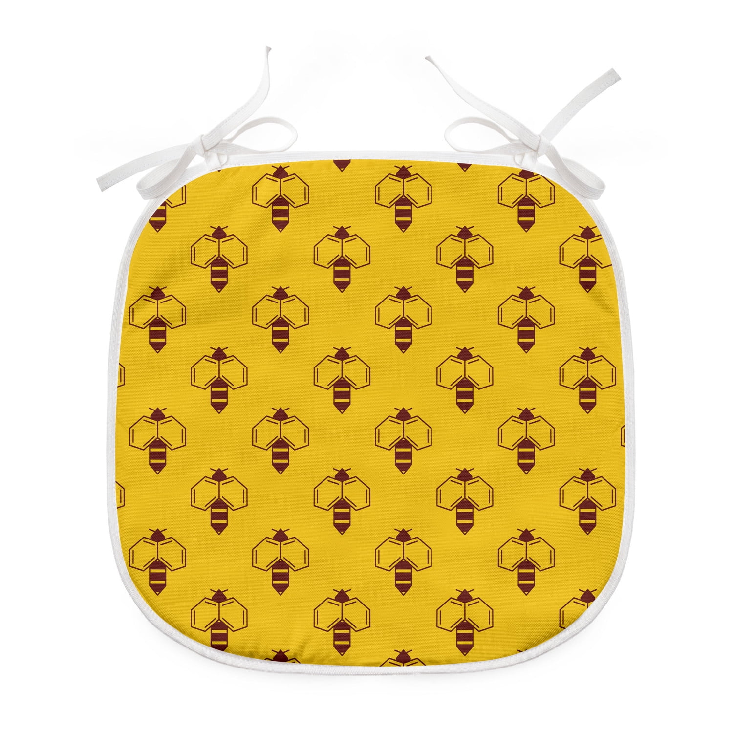Queen Bee Dining Chair Pad, Geometric Honey Lover with Wings Nature ...