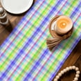 Colorful Plaid Table Runner Linen Burlap Table Runner 120 Inches Long ...