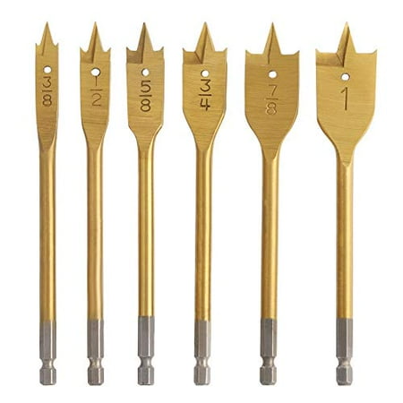 COMOWARE Spade Drill Bit Set- Paddle Flat Bits, Hole Cutter, Titanium ...
