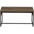 Ashwood Grain Coffee Table with Black Iron Base - Walmart.com