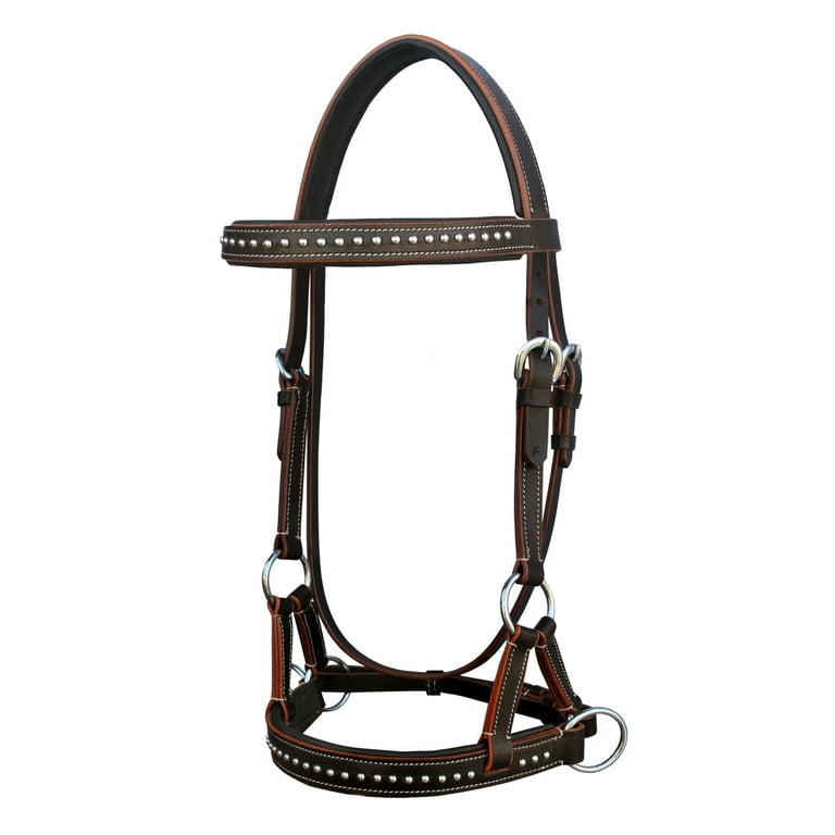 12 Inch Mahogany Western Hackamore Bitless Bridle Headstall FERGRELM ...