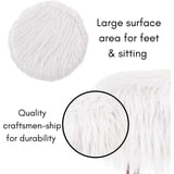 BirdRock Home Faux Fur Foot Stool Ottoman for Adults, Vanity & Bedroom ...