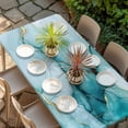 Abstract Marble Texture Fitted Rectangle Tablecloth 32" x 72" Teal ...