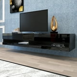 70" LED Floating TV Cabinet, Wall Mounted Modern TV Stand for 80 Inch ...