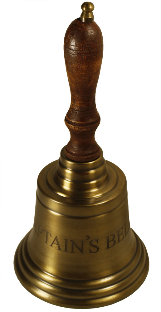 14" HANDHELD BELL - Captains Bells - ANTIQUE FINISH - Walmart.com