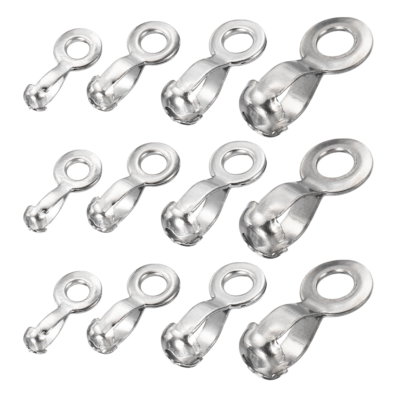Uxcell 2.4/3.2/4.5/6mm Stainless Ball Chain Pull Loop Connectors Link ...